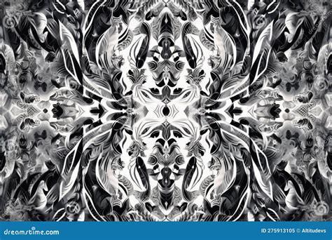 Abstract Design With Elements Of Symmetry And Asymmetry In Black And White Stock Image Image
