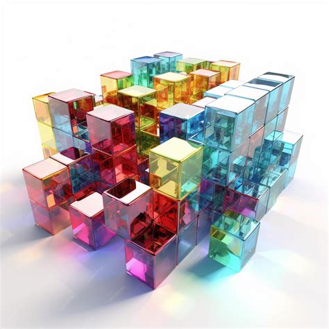 Premium Ai Image Abstract 3d Cubes Background Wallpaper With Glass Squares Colors Blocks