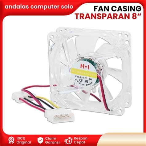 Jual FAN CASING CASE CPU PC KOMPUTER TRANSPARANT LAMPU LED BIRU 8CM BAUT 8CM KIPAS PENDINGIN