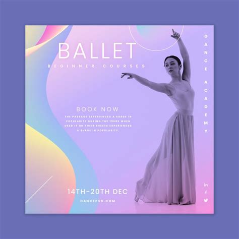Premium Vector Dancing Ballet Squared Flyer Template