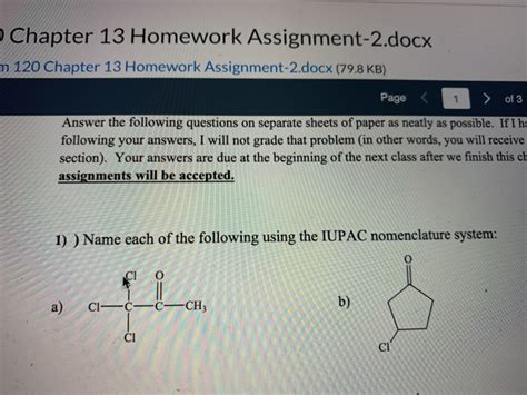Solved O Chapter 13 Homework Assignment 2 Docx M 120 Chapter