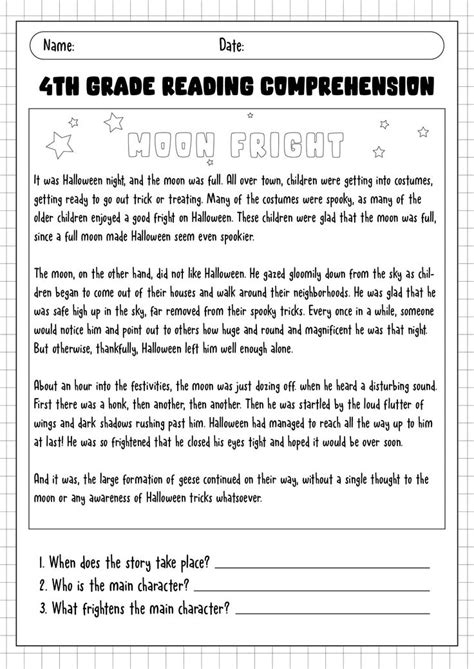 17 fourth grade reading comprehension worksheets reading
