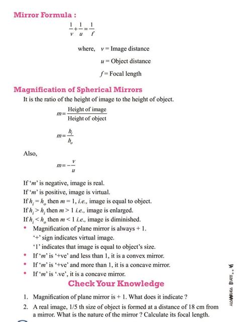 Class 10 Science Notes Light Reflection And Refraction