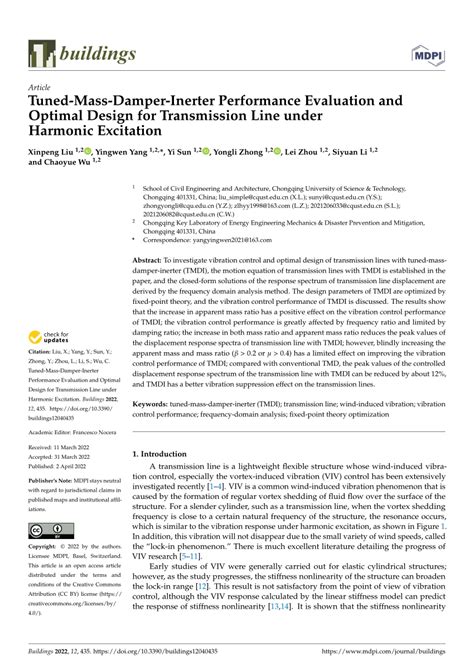 Pdf Tuned Mass Damper Inerter Performance Evaluation And Optimal