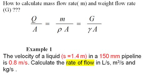 Fluid Mechanics Basic Equation VOLUME FLOW RATE