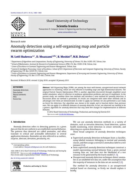 anomaly detection using som and particle swarm optimization download