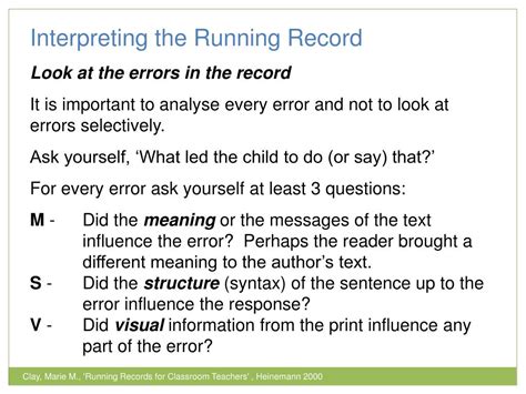 PPT Running Records PowerPoint Presentation Free Download ID