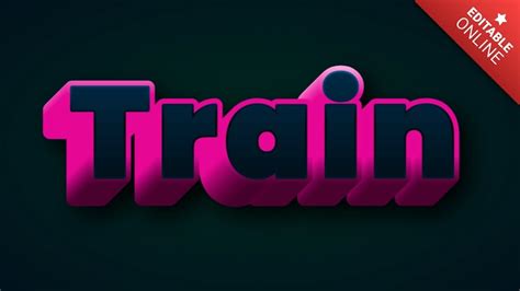 Train Pink And Black 3d Text Effect Generator