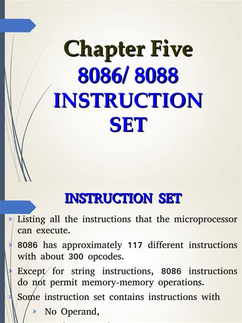 Chapter 5 8086 Instruction Sets Pdf Binary Coded Decimal Integrated Circuit