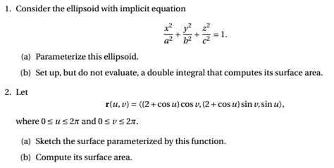 Solved Consider The Ellipsoid With Implicit Equation A 2 2 2
