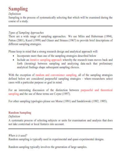 18 Free Convenience Sampling Samples To Download