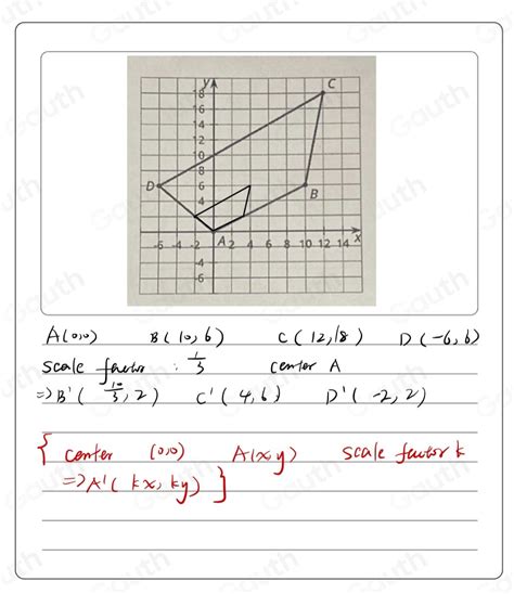 Solved 5 Graph The Image Of Quadrilateral Abcd Under A Dilation Using