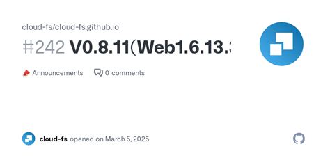 V0811web16133 · Cloud Fs Cloud · Discussion 242 · Github