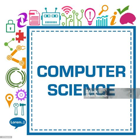 Computer Science Symbols Colorful Technology Square Corner Text Stock Illustration Download