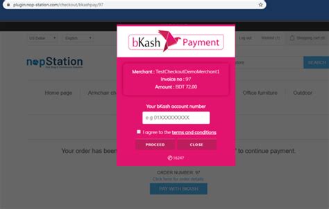 bkash gateway payment by nopstation nopcommerce