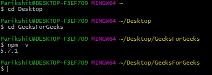 NodeJS NPM GeeksforGeeks