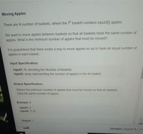 Solved Moving Apples There Are N Number Of Baskets Where The Il