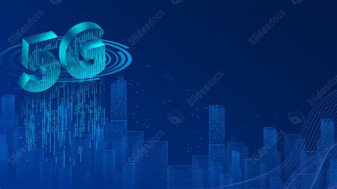 무료 미래 기술 기하학 파란색 단순 Ppt 배경 Slidesdocs