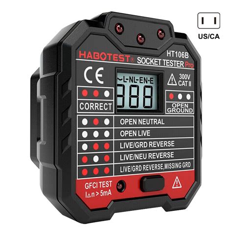 Socket Outlet Tester Circuit Polarity Voltage Wall Grandado