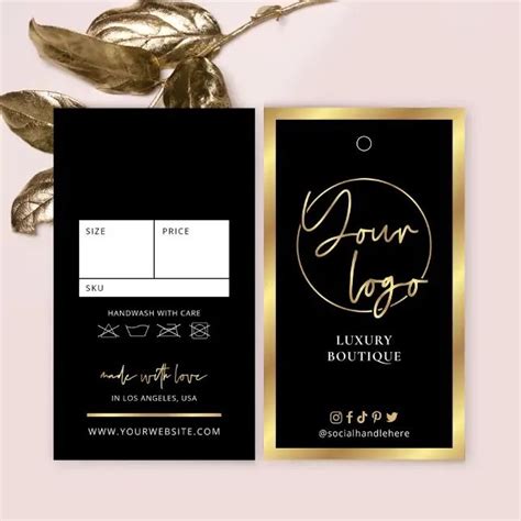 Black And Gold Modern Logo Clothing Label Price Tag Zazzle Hang Tag