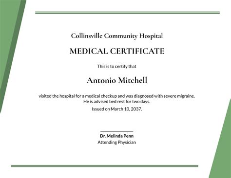 Free Medical Certificate Templates E Pass Medical Certificate Download
