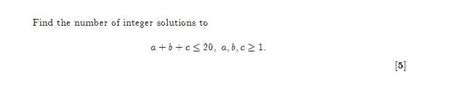 Solved Find The Number Of Integer Solutions To