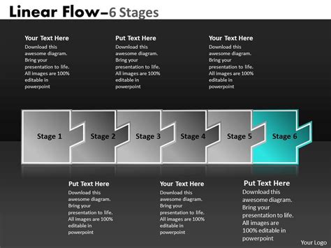 Linear Flow Stages PowerPoint Slides Diagrams Themes For PPT Presentations Graphic Ideas
