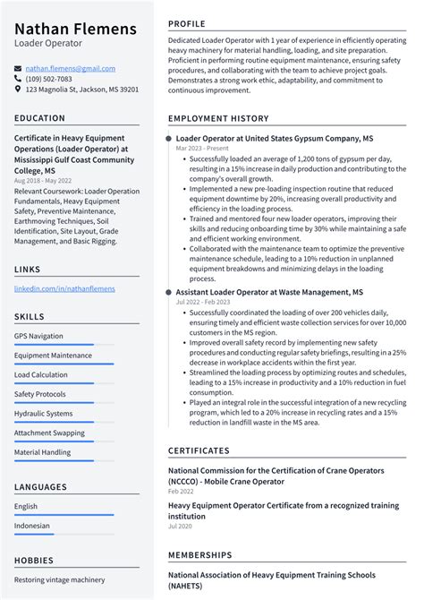 Loader Operator Resume Examples And Templates Resumecat