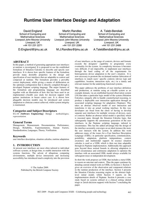 Pdf Runtime User Interface Design And Adaptation