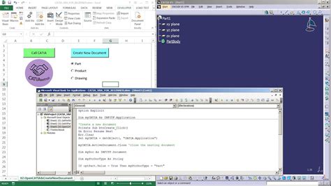 Open Catia And Create New Part Product Drawing Document Catia Vba For