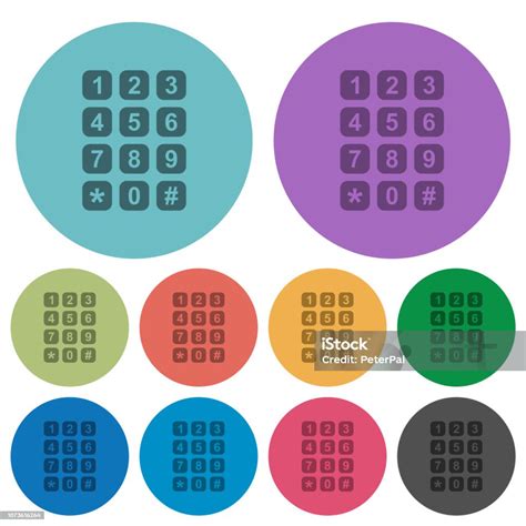 Numeric Keypad Color Darker Flat Icons Stock Illustration Download Image Now Asterisk Brand