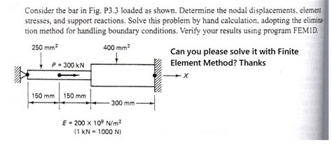 Solved Consider The Bar In Fig P Loaded As Shown Chegg