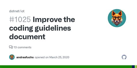 improve the coding guidelines document · issue 1025 · dotnet iot · github