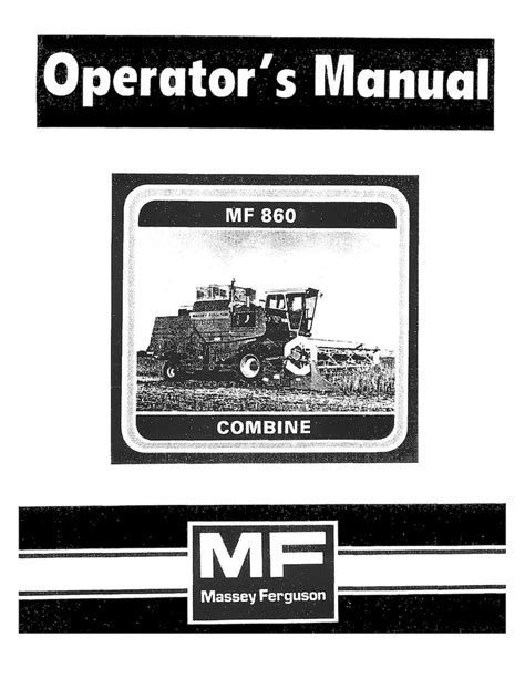 Massey Ferguson 860 Combine Manual Farm Manuals Fast