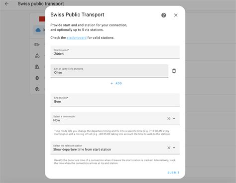 Swiss Public Transport Home Assistant
