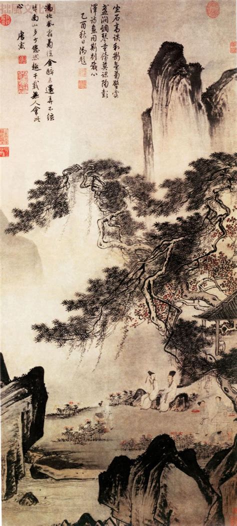 唐伯虎水墨山水作品欣賞 每日頭條