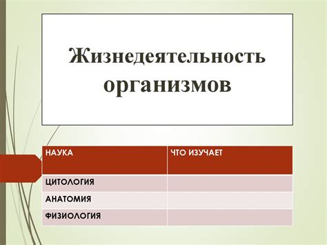 Жизнедеятельность организмов презентация онлайн