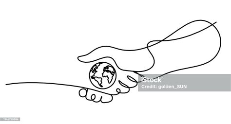 흰색 배경에 줄 그리기로 추상적 인 악수와 글로브 건강관리와 의술에 대한 스톡 벡터 아트 및 기타 이미지 건강관리와 의술 경제 계약서 Istock