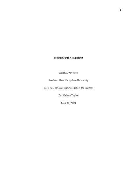 4 1 Assignment Making Data Driven Decisions Module Four Assignment Kaisha Francisco Southern