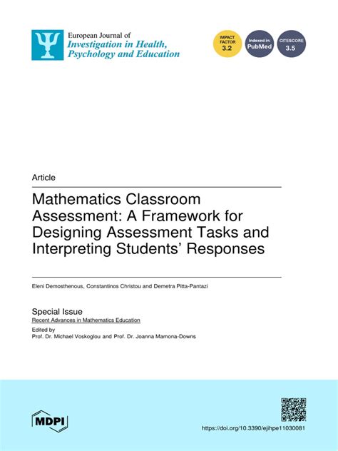 Artikel 5 Mathematics Classroom Assessment A Framework For Designing