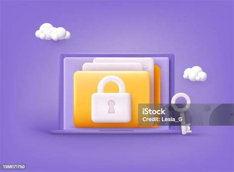 파일이 있는 노란색 폴더입니다 개인 데이터 보안 개념 보안 정보 전송 배경 3d 벡터 일러스트레이션 문서에 대한 스톡 벡터 아트