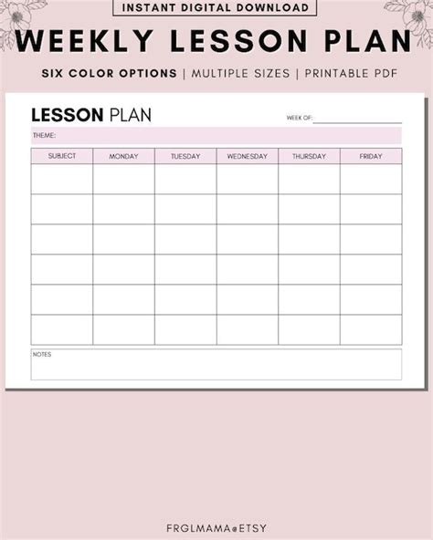 Daily Lesson Plan Template For Preschool