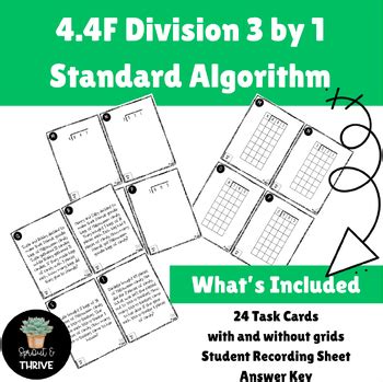 Division By Standard Algorithm Task Cards By Sprout And Thrive