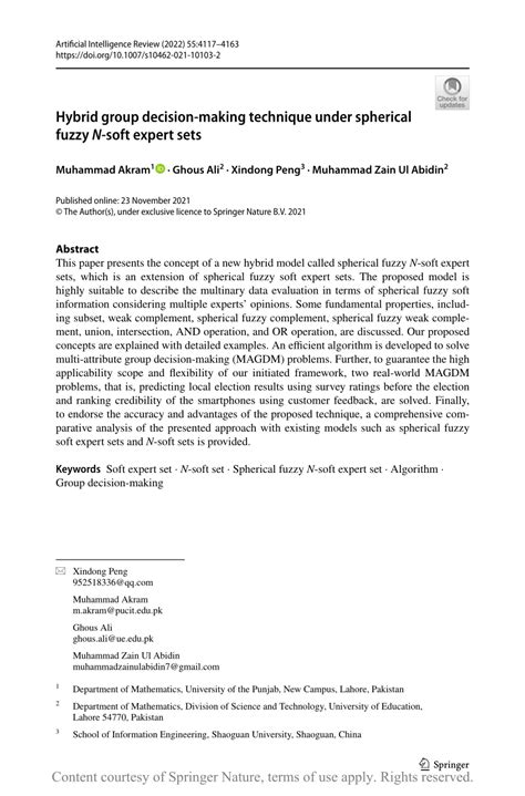 hybrid group decision‑making technique under spherical fuzzy n‑soft