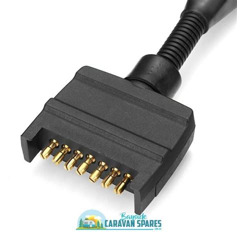 Trailer Caravan Adaptor 7 Pin Male Plug Flat To 12 Pin Female Flat