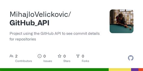github mihajlovelickovic github api project using the github api to