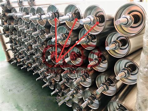 Spring Loaded Conveyor Rollers Material Transporting Gcs
