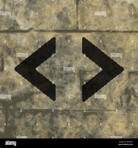 Code Icon Symbol On A Stone Wall Vector Illustration Stock Vector Image And Art Alamy