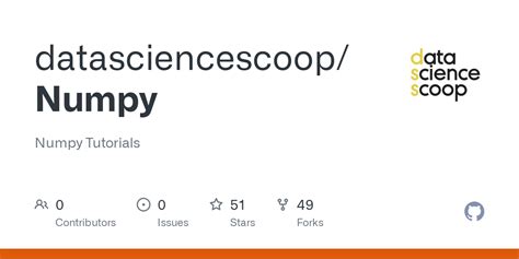 Github Datasciencescoopnumpy Numpy Tutorials