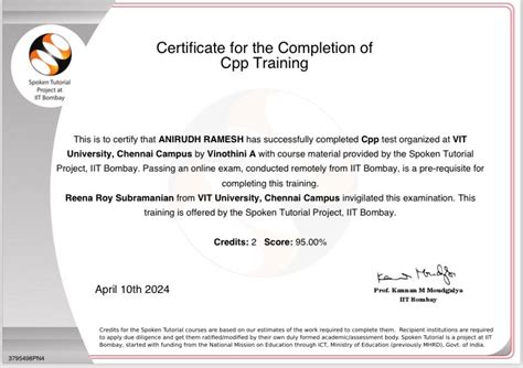 Anirudh Ramesh On Linkedin Cprogramming Cpp Certified